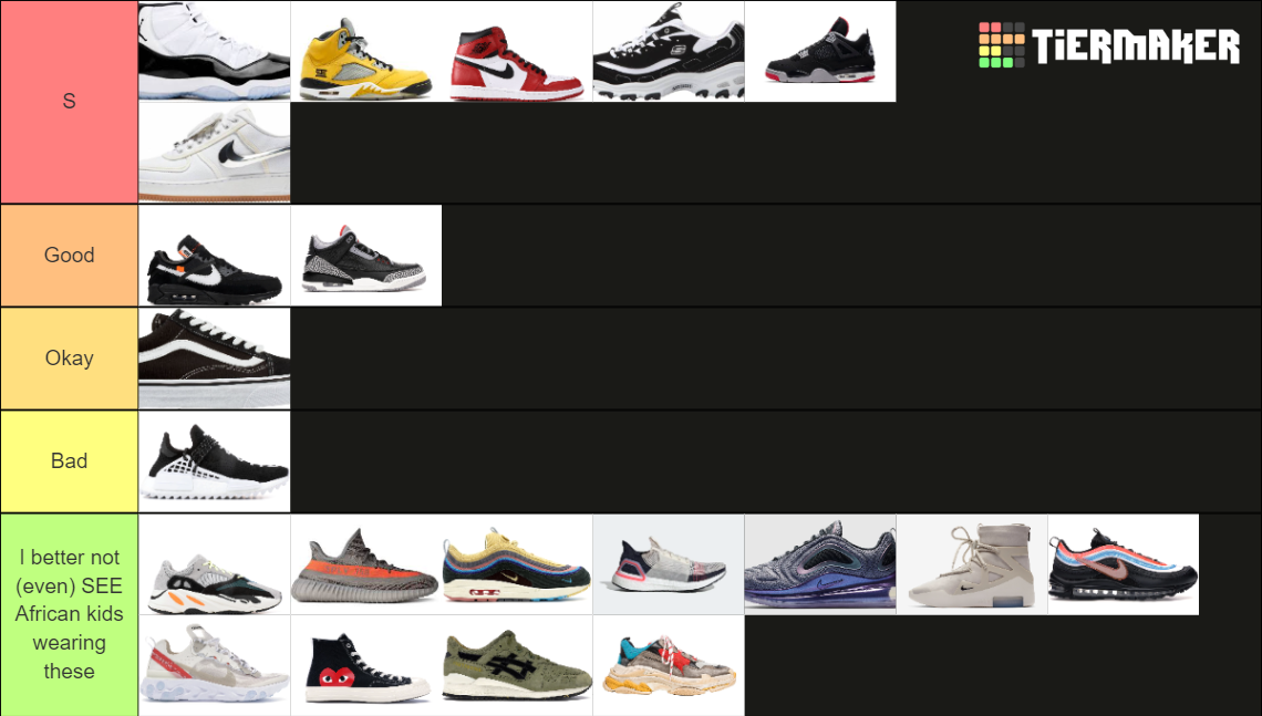 Shoes Tier List (Community Rankings) - TierMaker