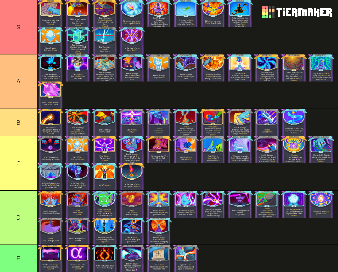 Watcher Cards (Slay The Spire) Tier List (Community Rankings) - TierMaker