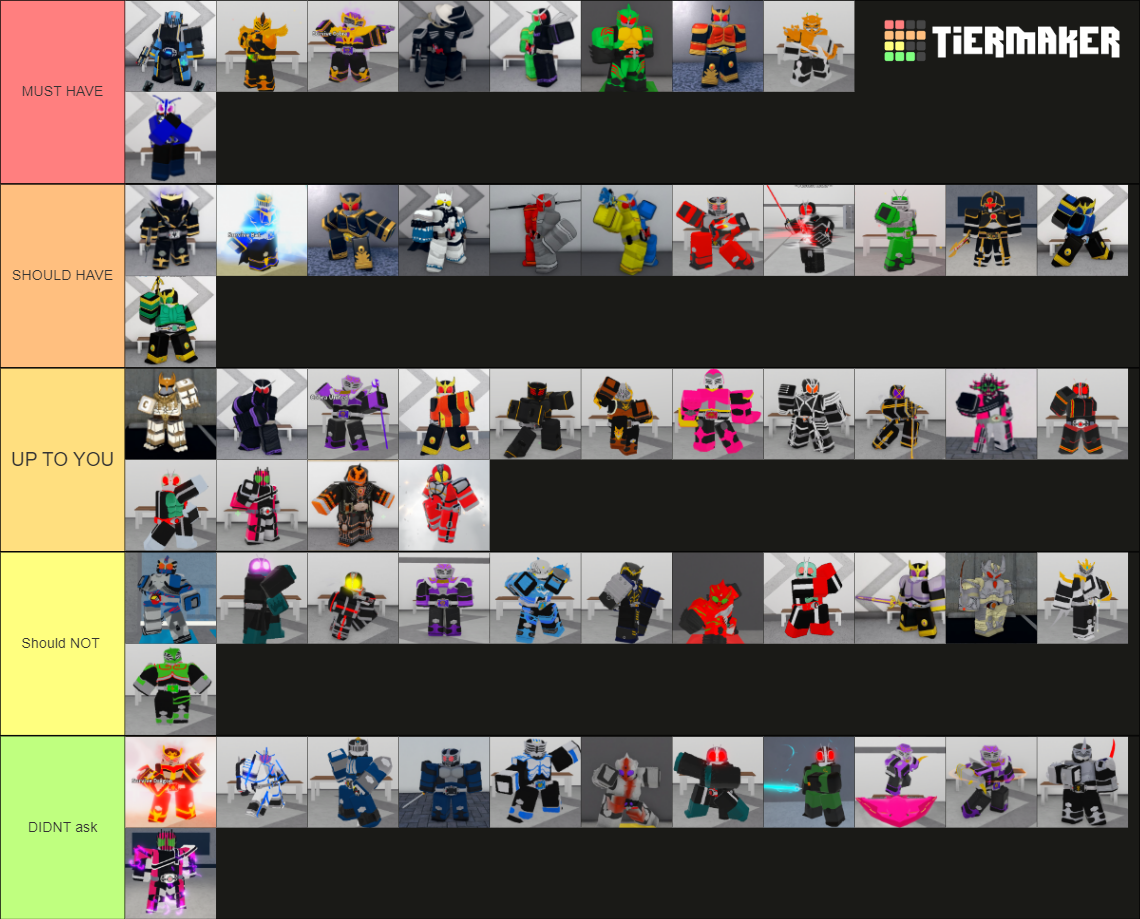 Roblox Rider Blox Strongest UpDate v118a 🌙🔫🔥🔗 Tier List (Community ...