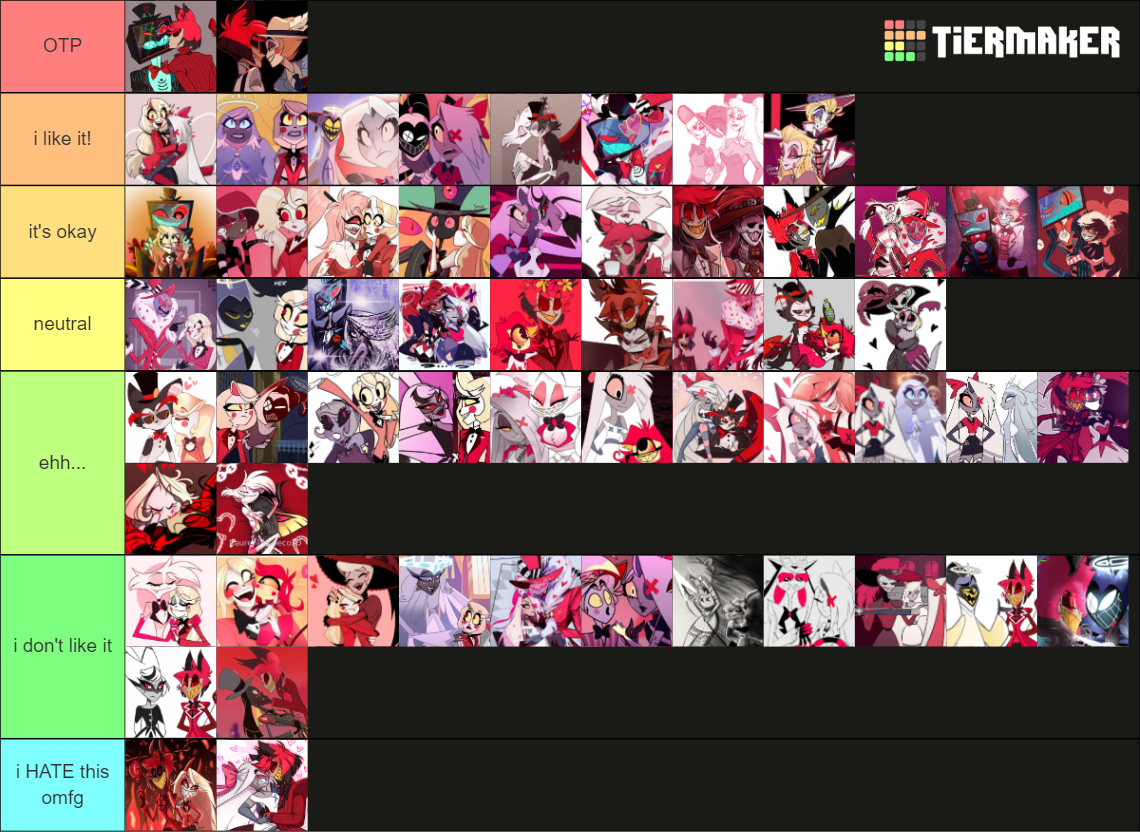 The Ultimate Hazbin Hotel Shipping Tier List (Community Rankings ...