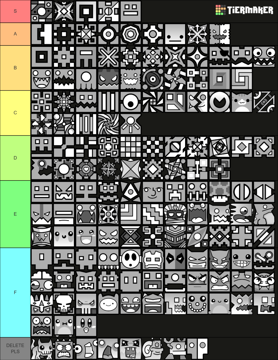 Geometry Dash Cubes Tier List (Community Rankings) - TierMaker