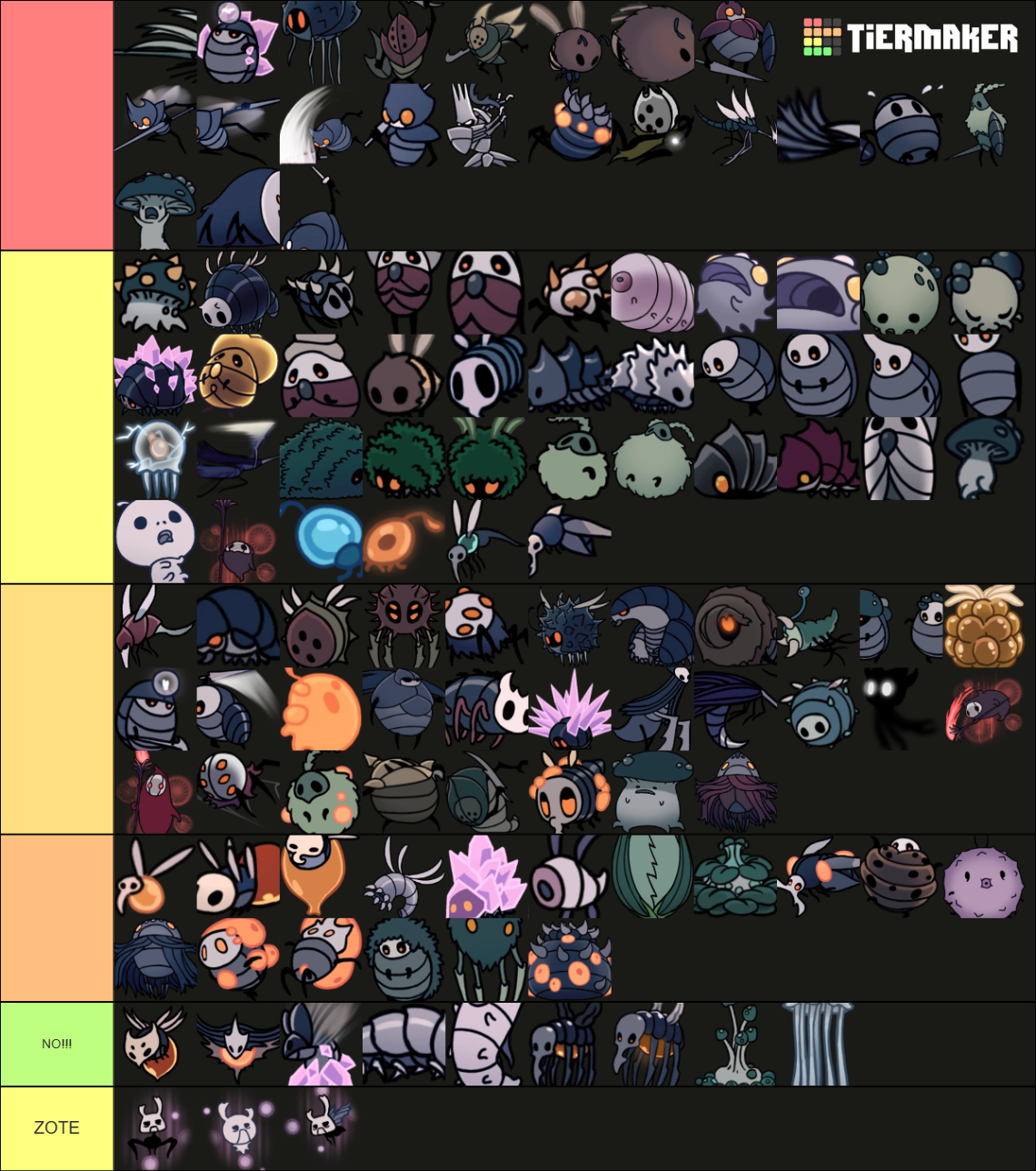 Hollow Knight Killable Non-boss Enemies Tier List (Community Rankings ...