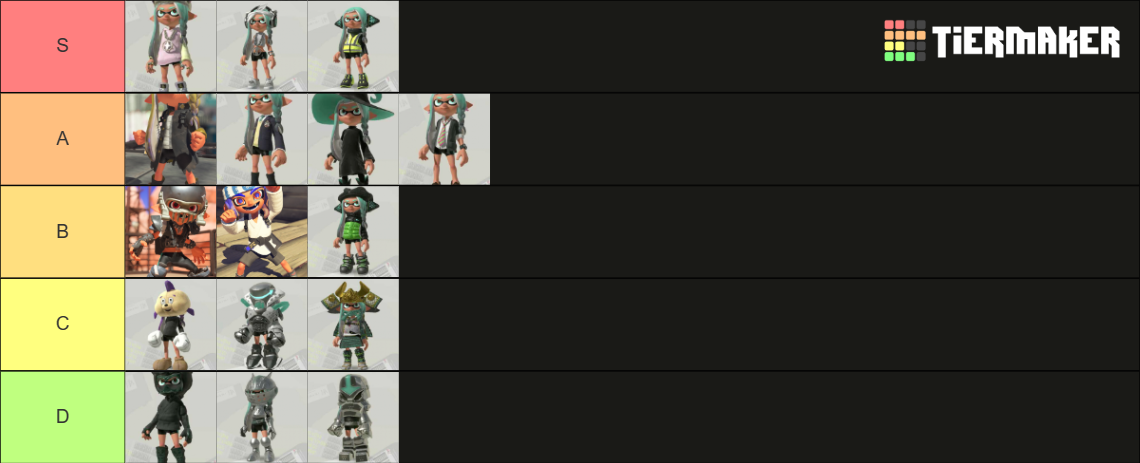 splatoon amiibo gear (including splatoon 3) Tier List (Community ...