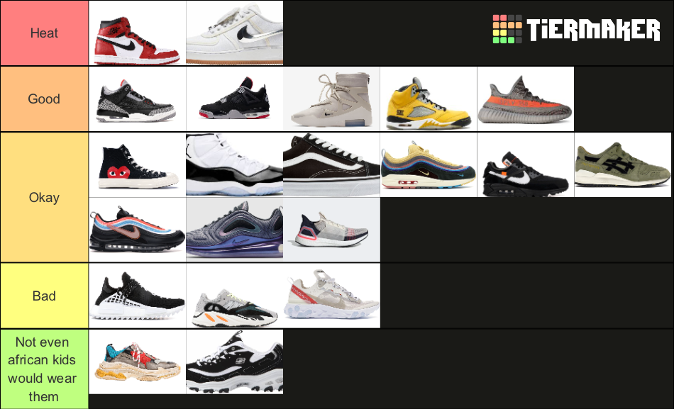 Shoes Tier List (Community Rankings) - TierMaker