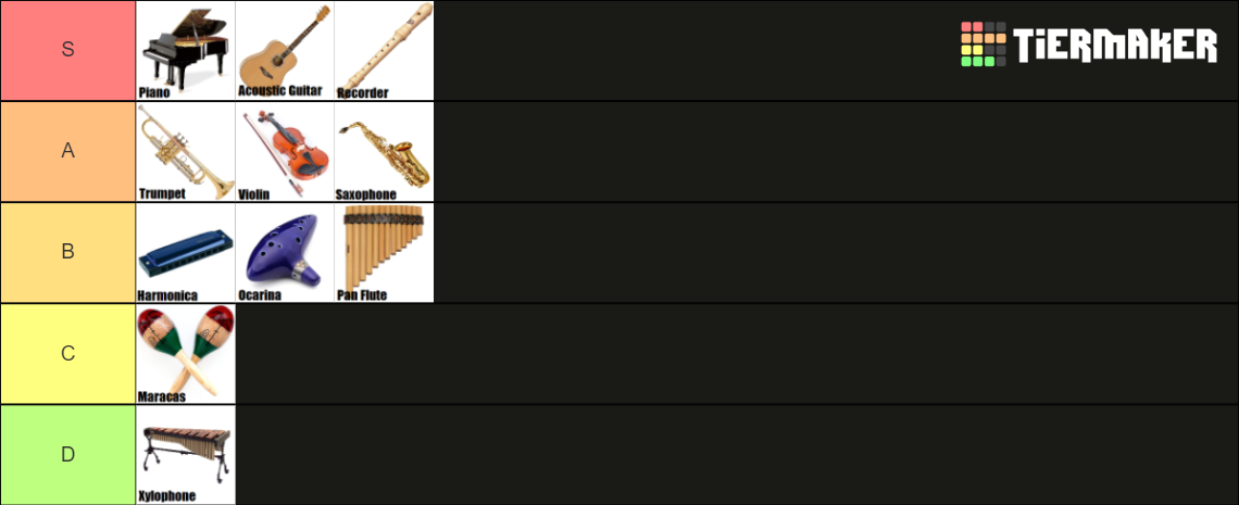 Ultimate Instrument Tier List (Community Rankings) - TierMaker