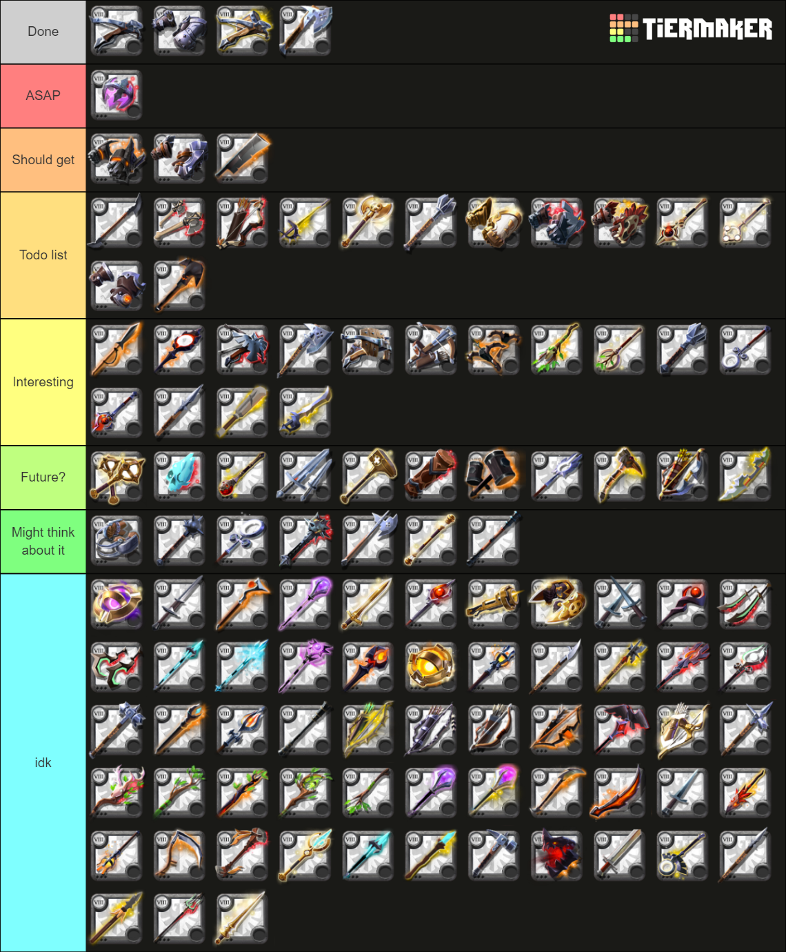 Albion Online Weapons Tier List (Community Rankings) - TierMaker