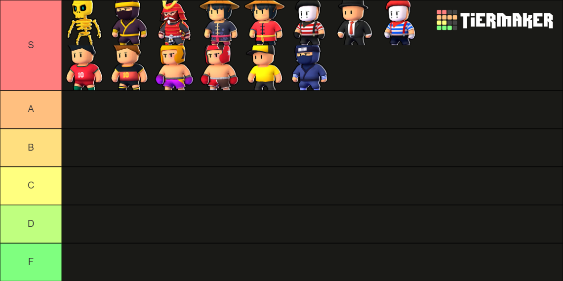 Stumble Guys skins Tier List (Community Rankings) - TierMaker