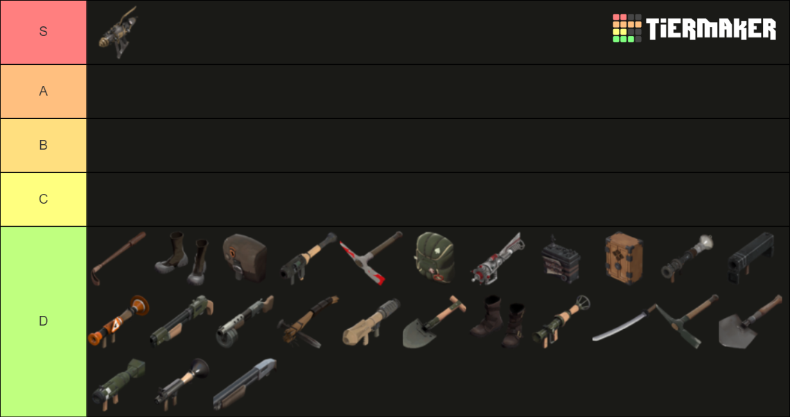 TF2 Soldier Weapon Tier List (Community Rankings) - TierMaker