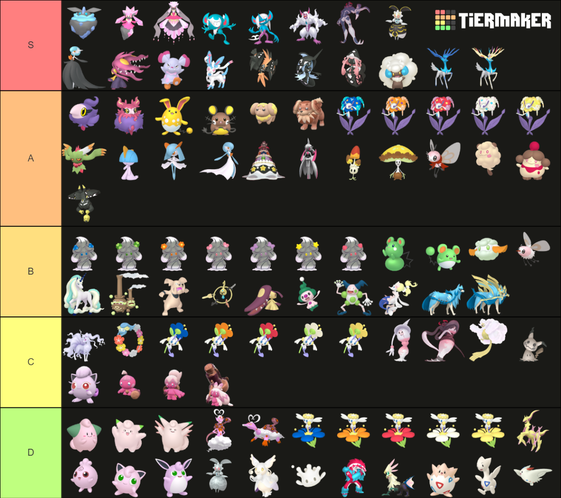 All Shiny Fairy Type Pokemon (Gen 1-Gen 9, May 2023) Tier List ...
