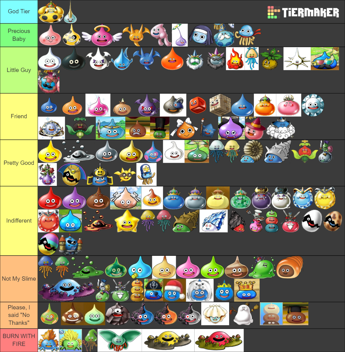 Dragon Quest - Slime Family Tier List (Community Rankings) - TierMaker