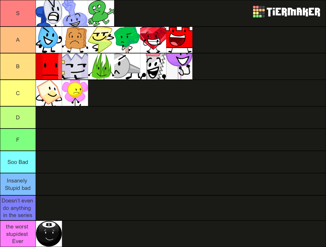 Bfdi Tier List (Community Rankings) - TierMaker