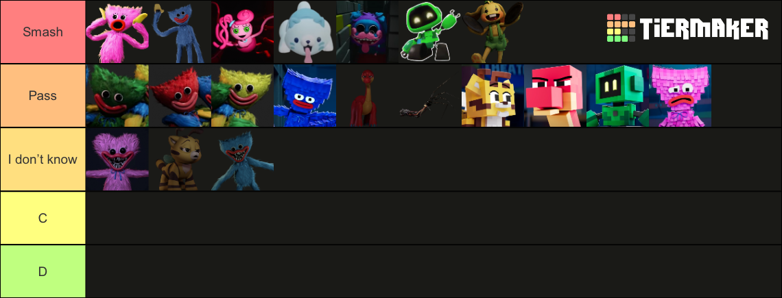 Poppy Playtime: Smash or Pass Tier List (Community Rankings) - TierMaker