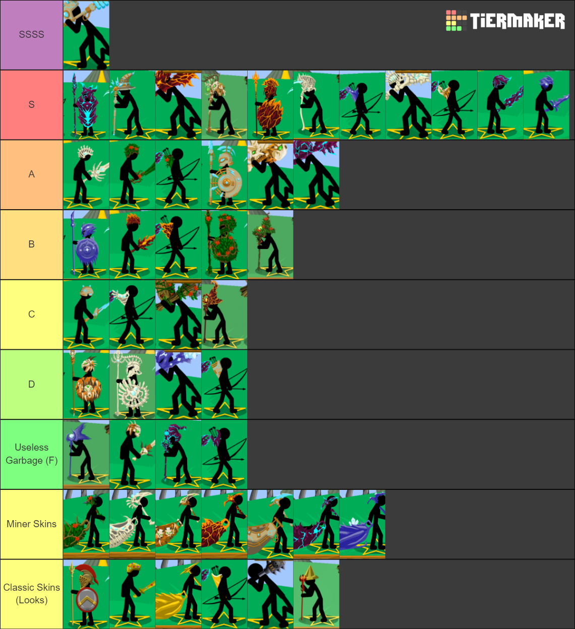 Stick War Legacy Skins Tier List (Community Rankings) - TierMaker