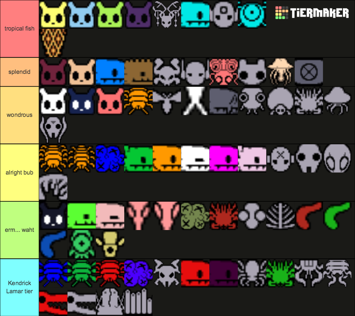 Rain World all creatures and items downpour included Tier List ...