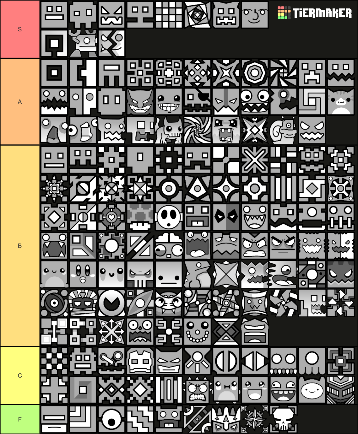 Geometry Dash Cubes Tier List (Community Rankings) - TierMaker