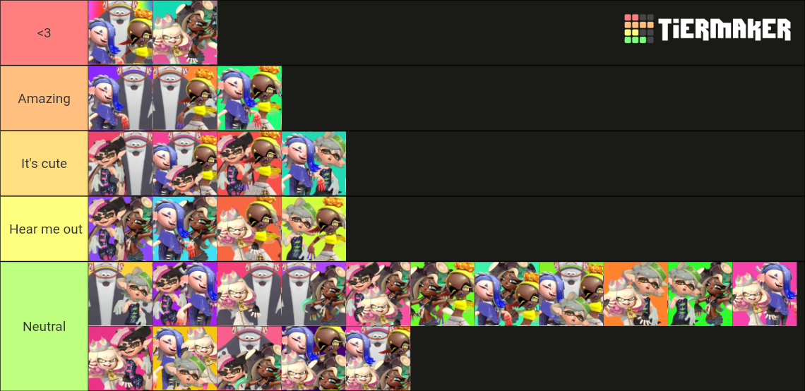 Splatoon Idol ships Tier List (Community Rankings) - TierMaker