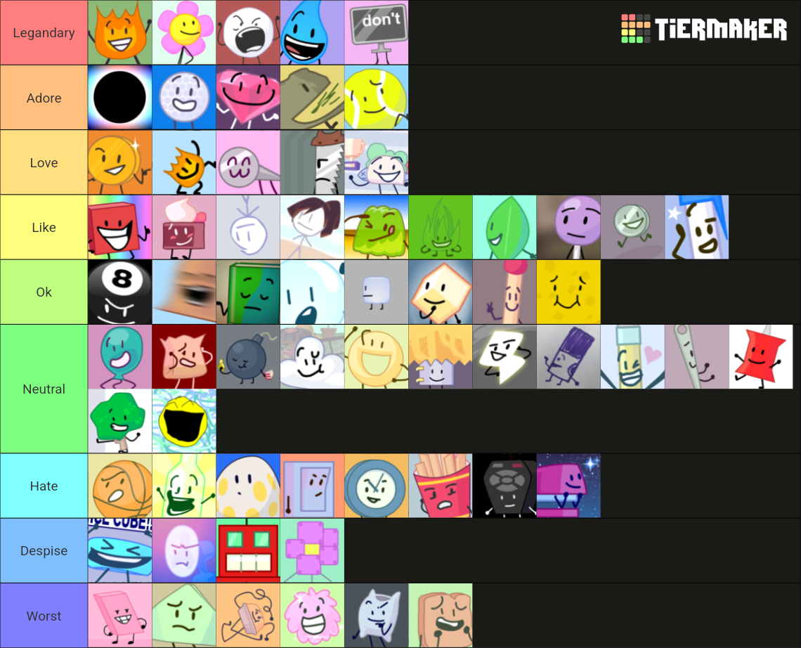 All 64 BFB Characters Tier List (Community Rankings) - TierMaker