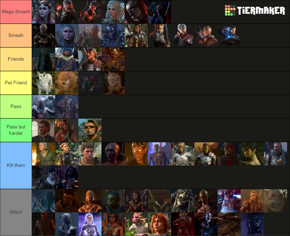 Baldur's Gate 3 Characters Tier List (Community Rankings) - TierMaker