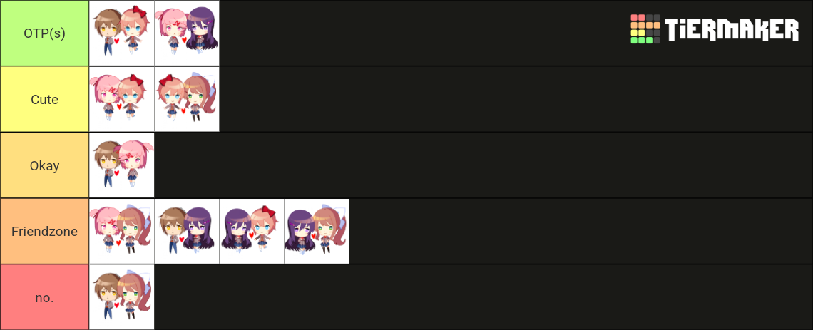 Doki Doki Literature Club Ships Tier List (Community Rankings) - TierMaker