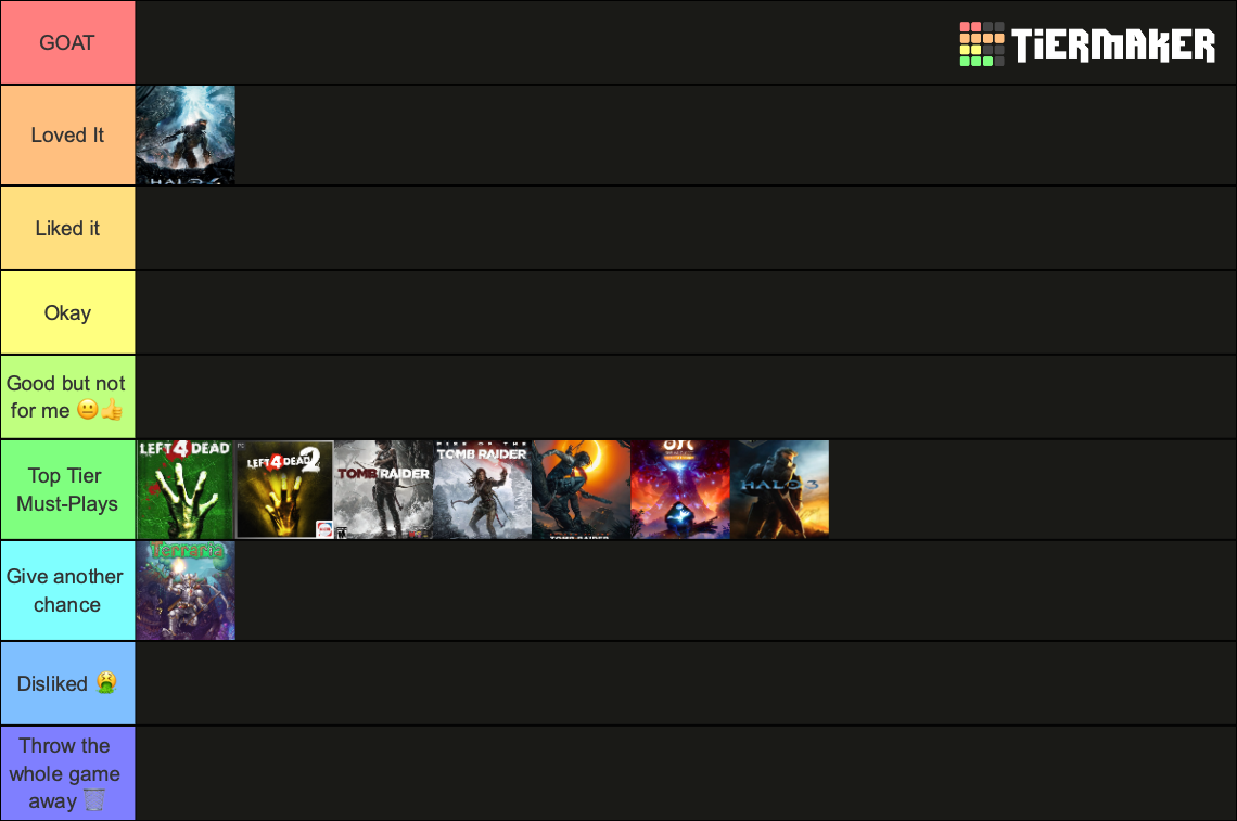 My Games Tier List (Community Rankings) - TierMaker