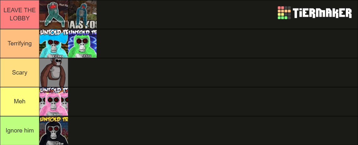 Gorilla Tag Ghosts Tier List (Community Rankings) - TierMaker