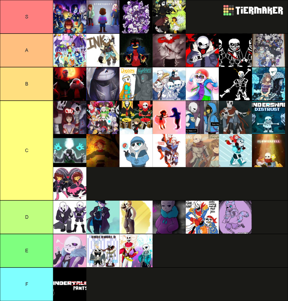 Undertale AUs Tierlist Tier List (Community Rankings) - TierMaker