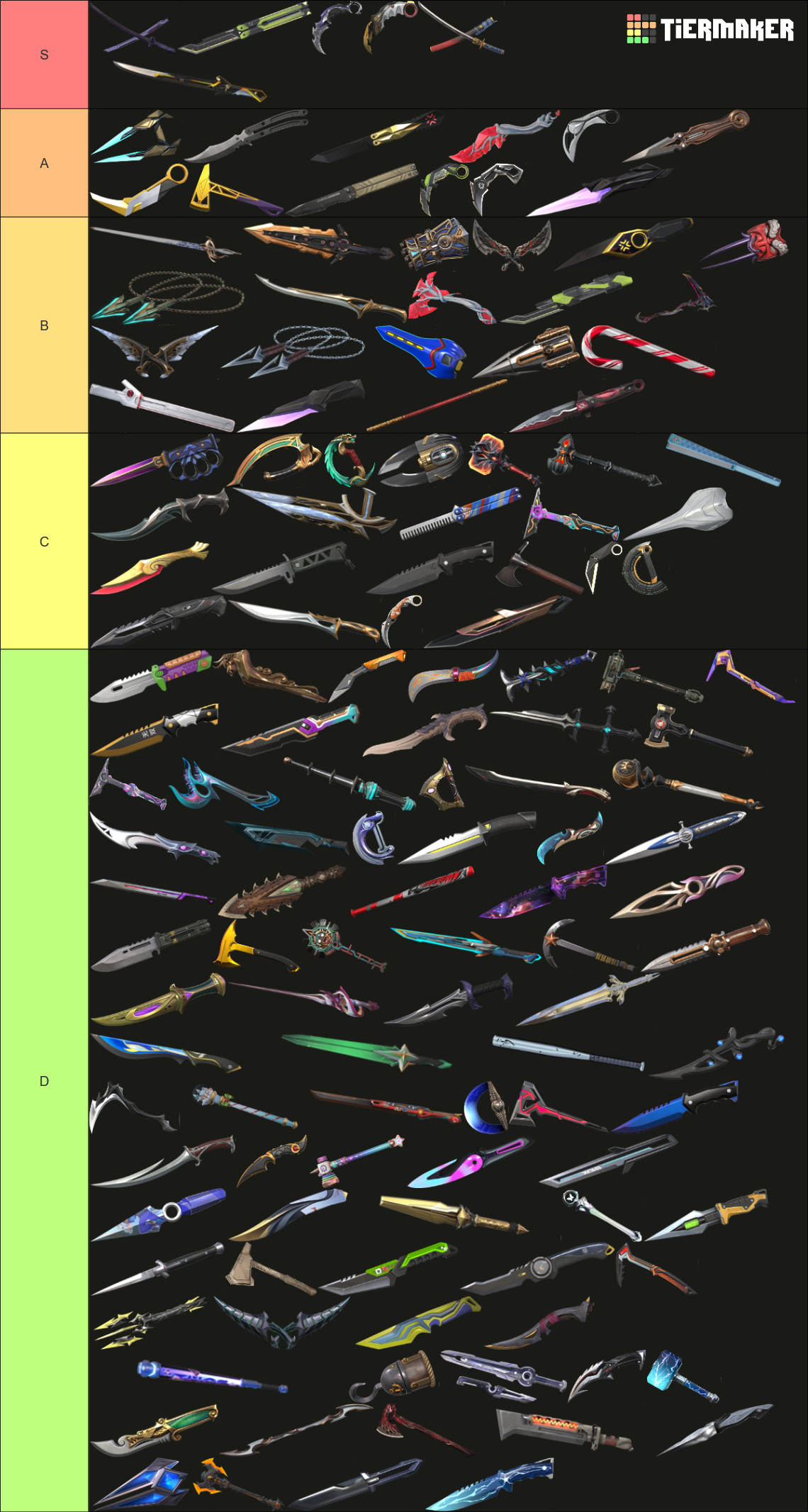 Valorant Melee / Knife Skins (June 2025) Tier List (Community Rankings ...