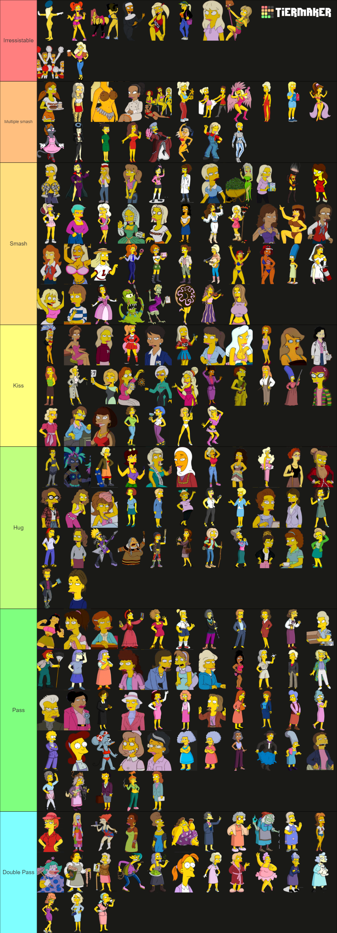 The Simpsons Ladies +200 characters Tier List (Community Rankings ...