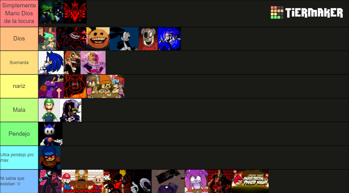 FNF mods with lyrics sections! Tier List (Community Rankings) - TierMaker
