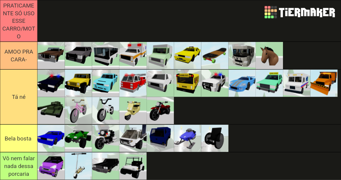 Brookhaven Cars (No Premium) Tier List (Community Rankings) - TierMaker