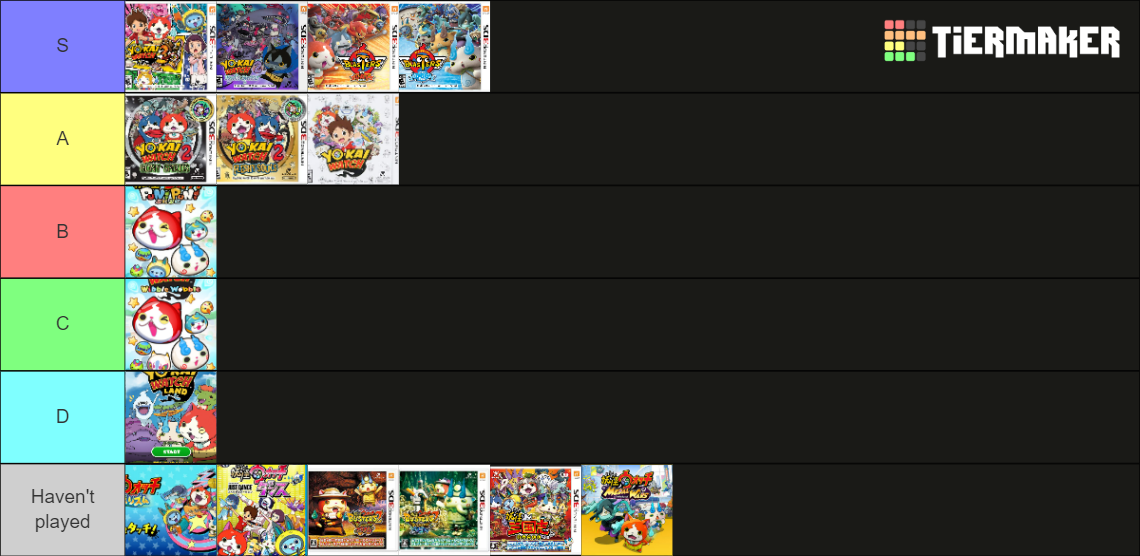 Yo-kai Watch Games Tier List (Community Rankings) - TierMaker