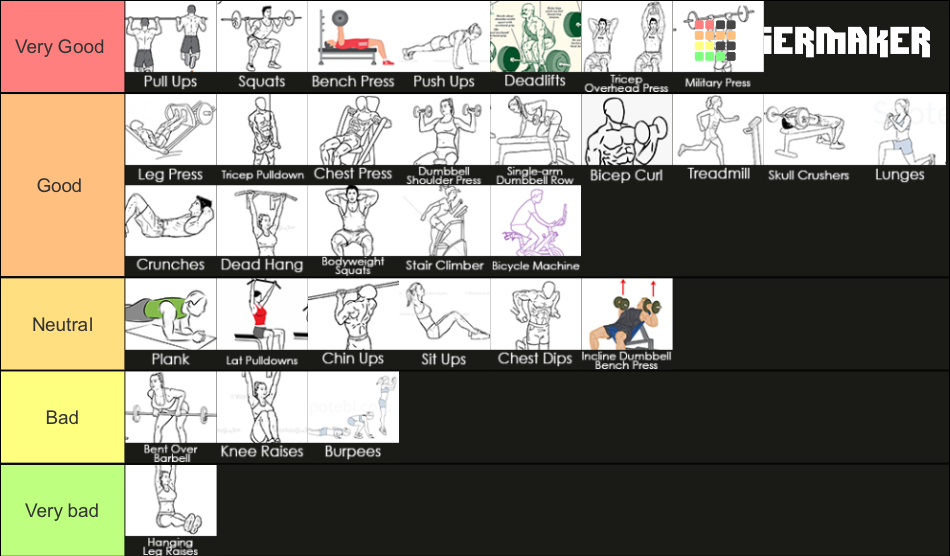 Exercises Tier List (Community Rankings) - TierMaker