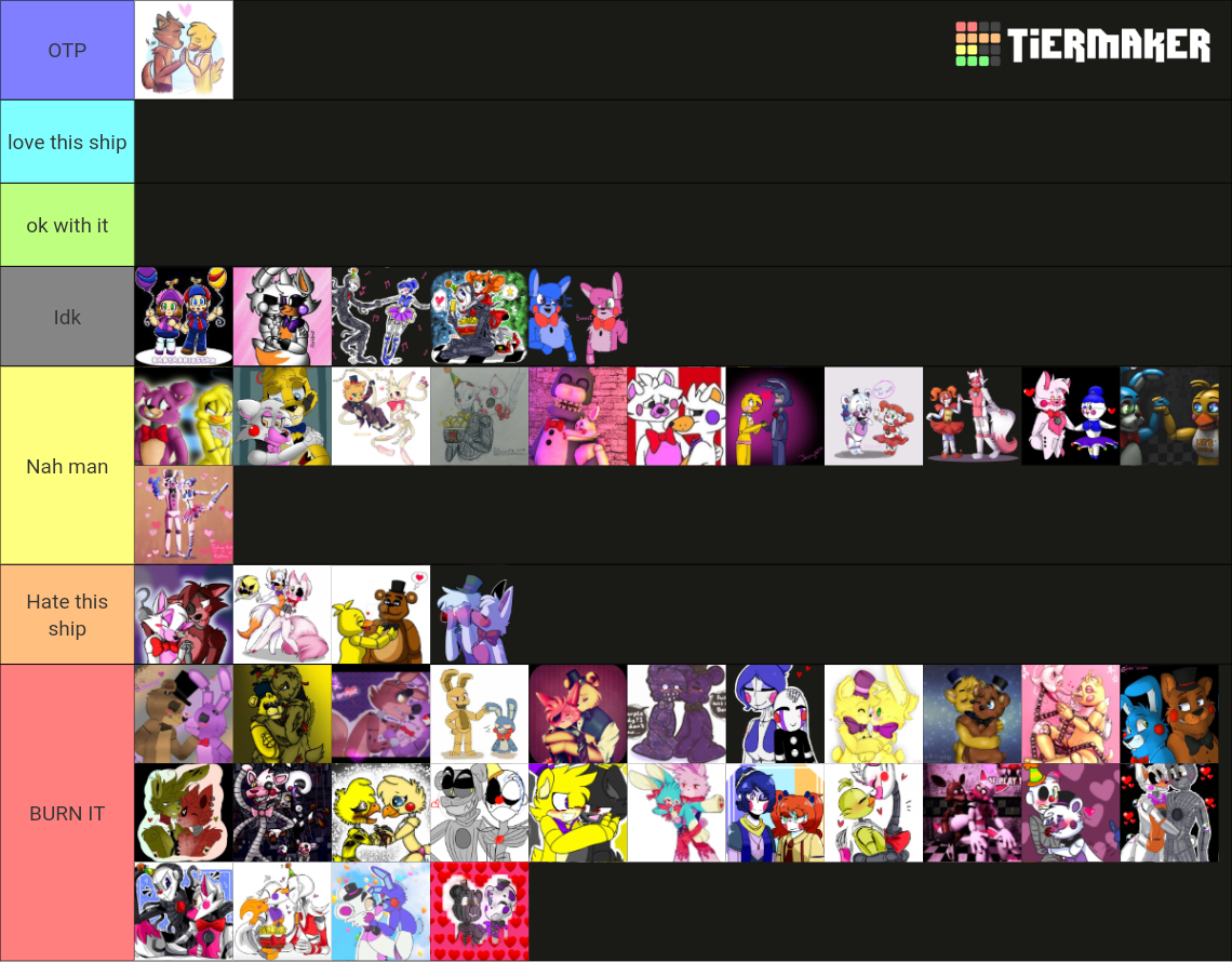 Fnaf ships Tier List (Community Rankings) - TierMaker