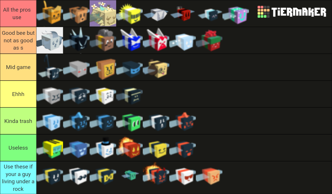 Roblox Bee Swarm Simulator Bees Tier List (Community Rankings) - TierMaker