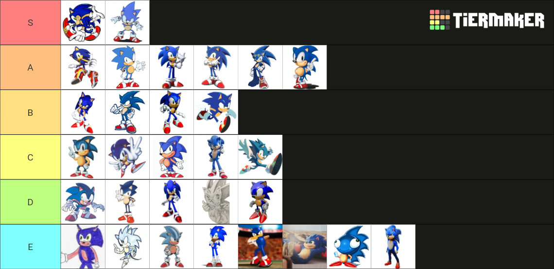 Sonic Designs Tier List (Community Rankings) - TierMaker