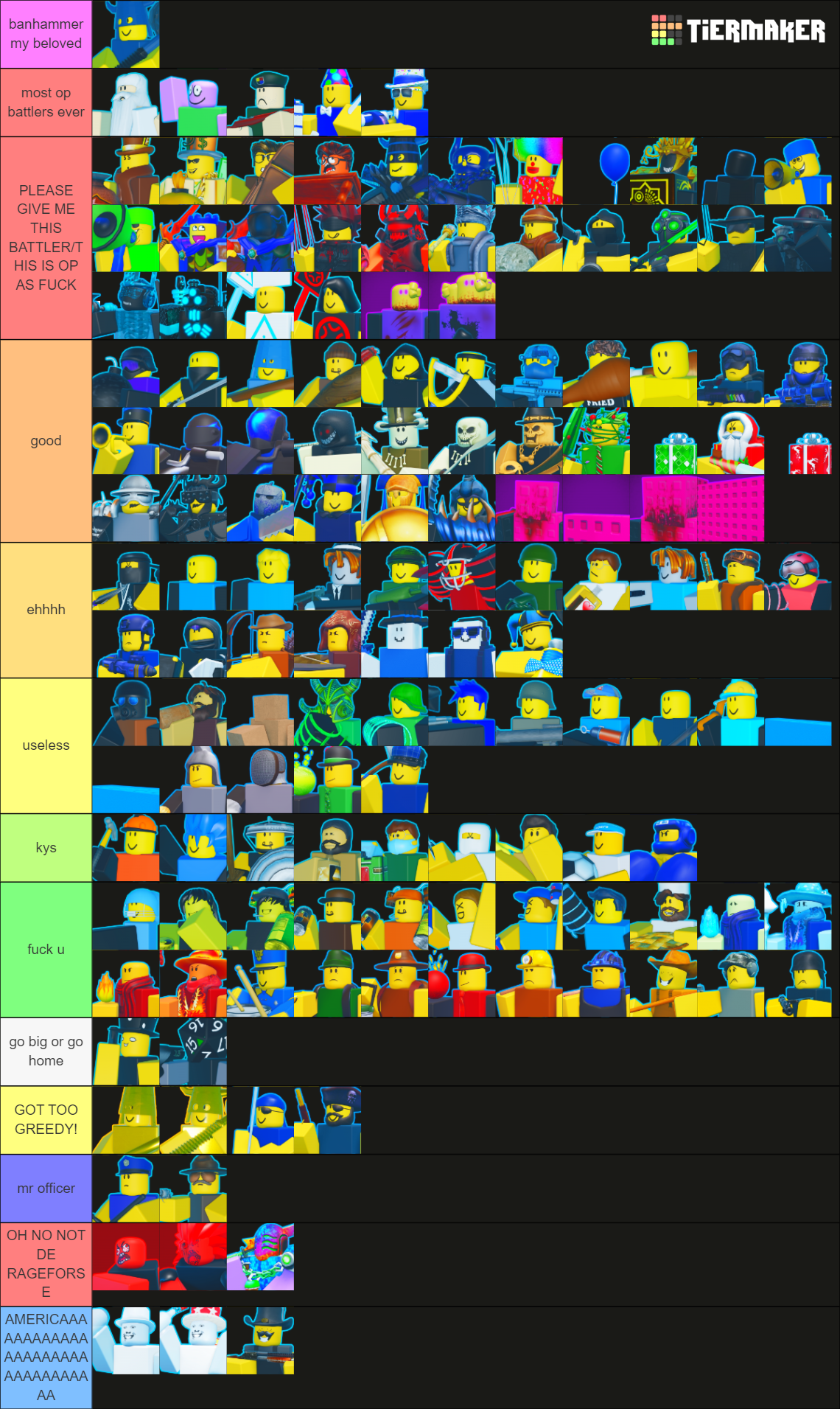 The Battle Bricks: Friendly Units [Royal Flush] Tier List (Community ...