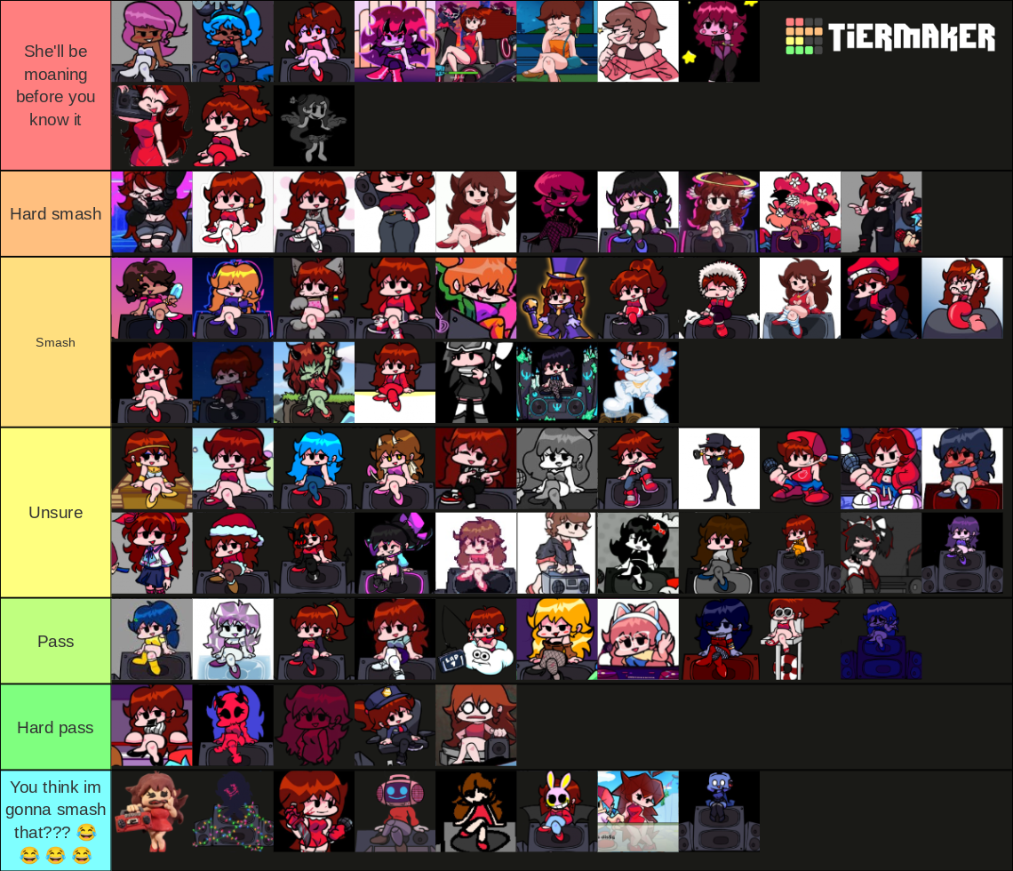 Best Friday Night Funkin' Girlfriend Design Tier List (Community ...