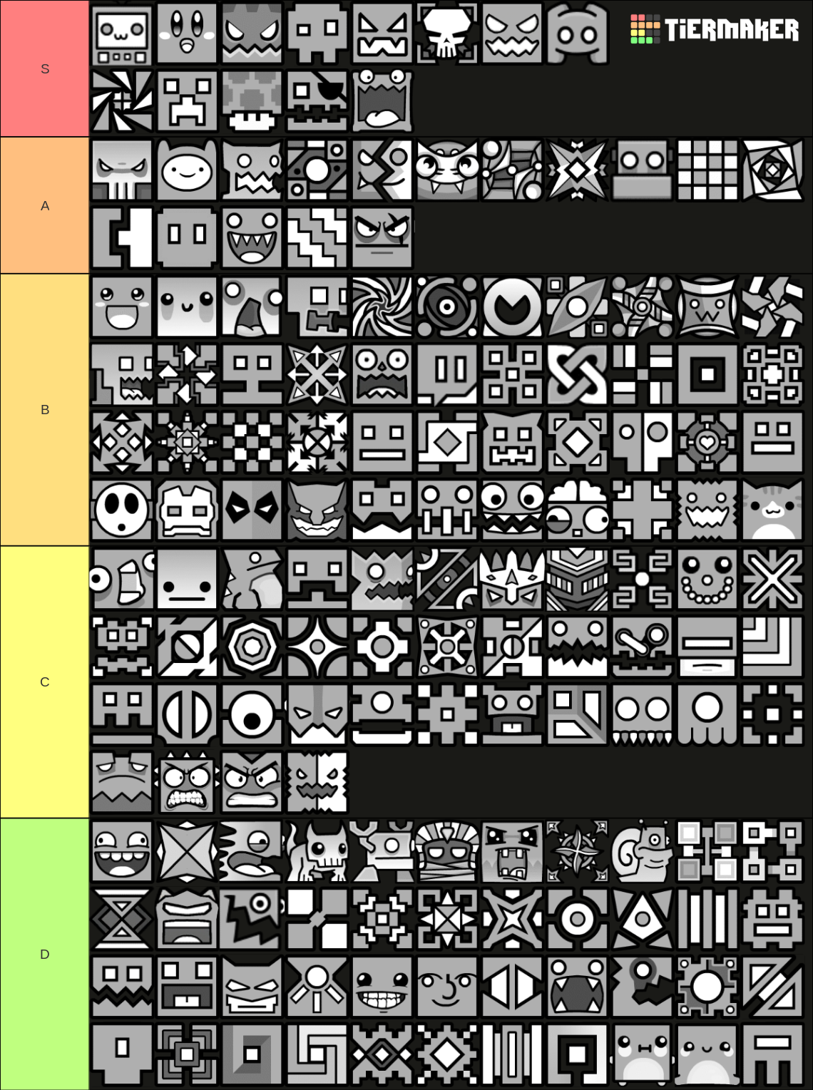 Geometry Dash 2.21 Icons / Iconos Tier List (Community Rankings ...