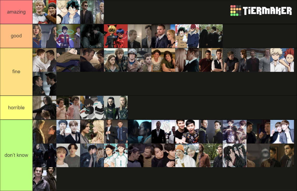 Top 50 Ships On ao3 Tier List (Community Rankings) - TierMaker