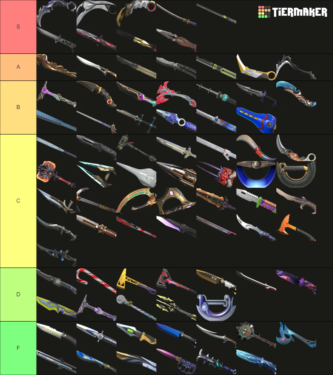Valorant Knife Skins (June 2023) Tier List (Community Rankings) - TierMaker