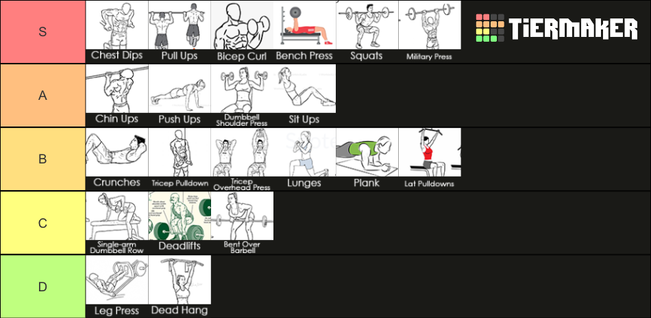 Exercises Tier List (Community Rankings) - TierMaker