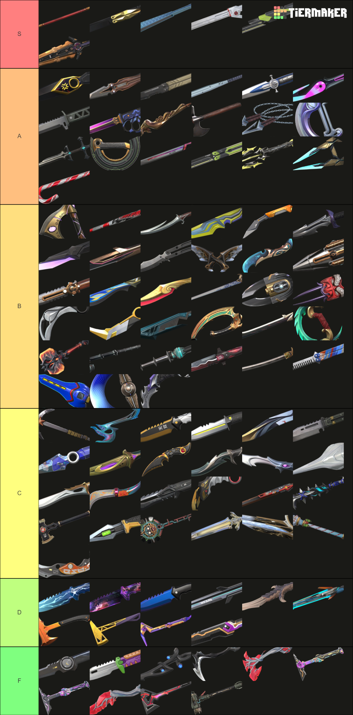 Valorant Melee (as of MK.VII Liberty) Tier List (Community Rankings ...
