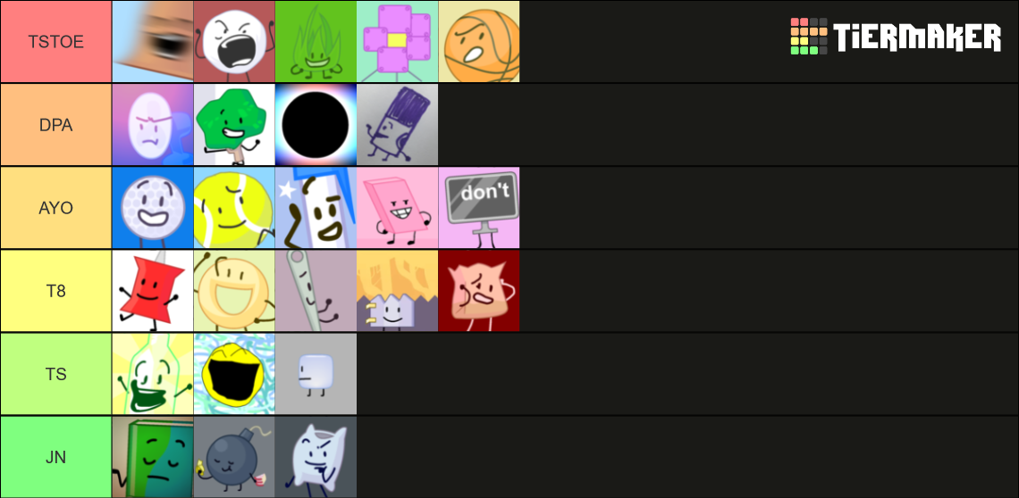 All 64 BFB Characters Tier List (Community Rankings) - TierMaker
