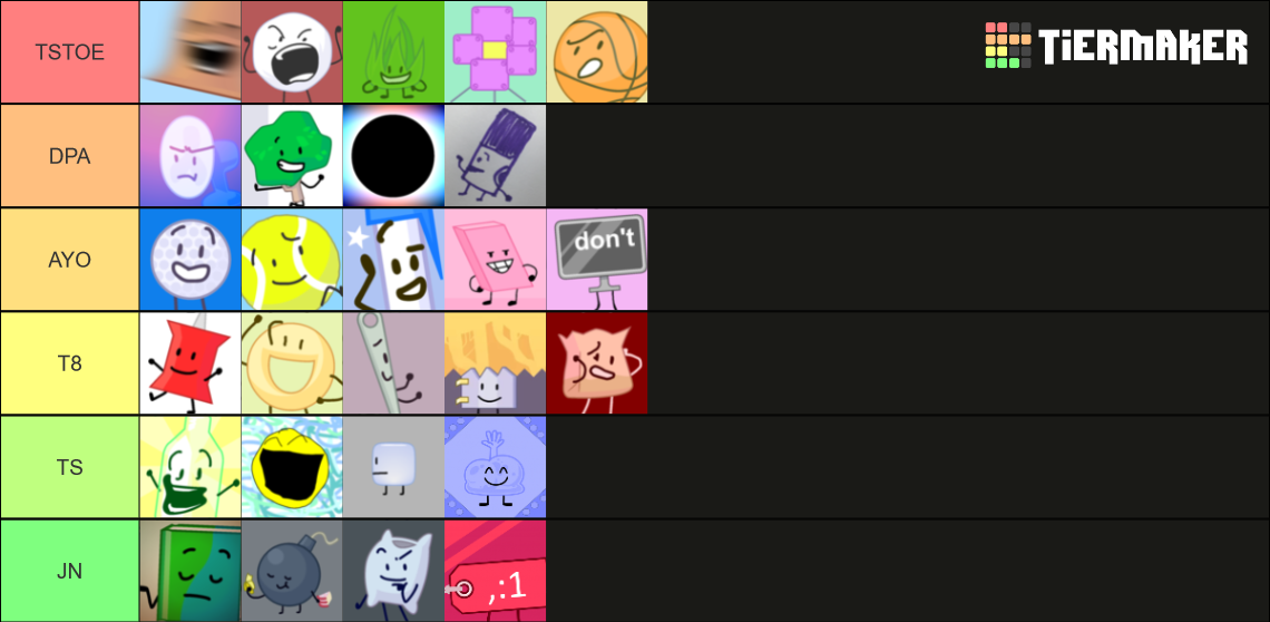 All 64 BFB Characters Tier List (Community Rankings) - TierMaker