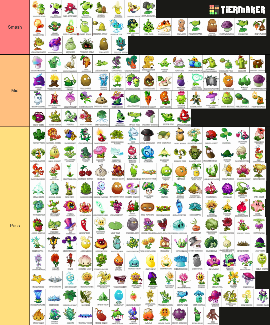 PvZ Smash Or Pass Tier List (Community Rankings) - TierMaker