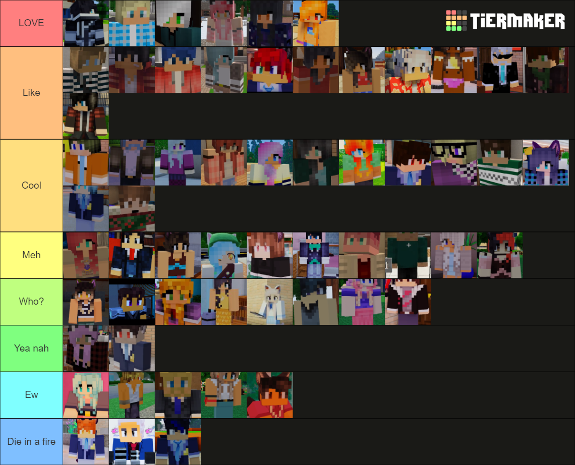 Recent Minecraft Tier Lists - TierMaker