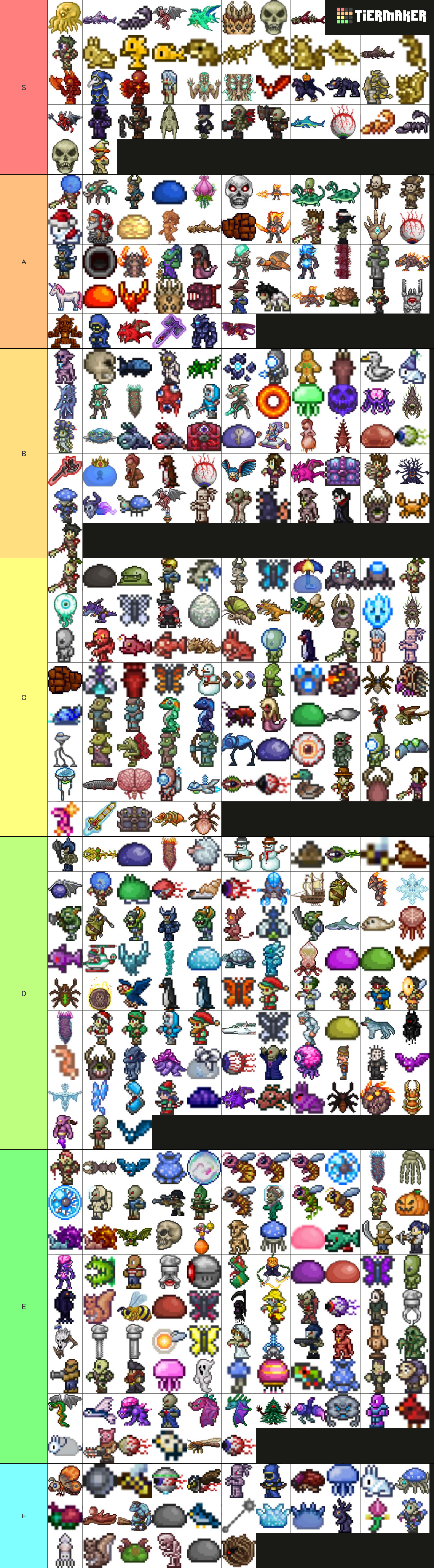 Terraria Enemies Tier List (Community Rankings) - TierMaker