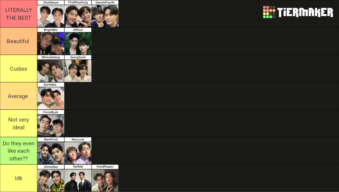 GMMTV BL Couples 2023 Tier List (Community Rankings) - TierMaker