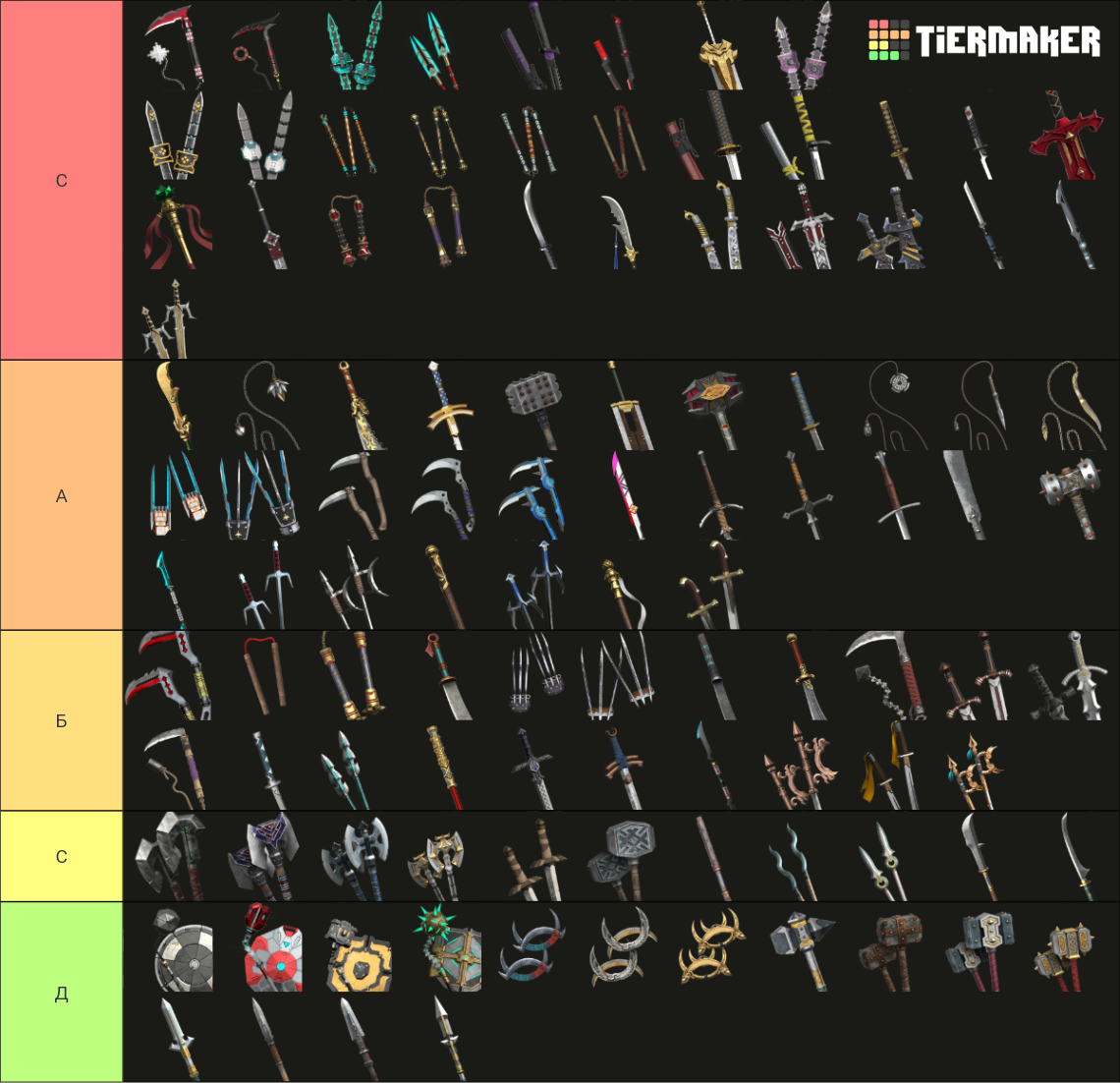 Shadow Fight 3 weapons Tier List (Community Rankings) - TierMaker