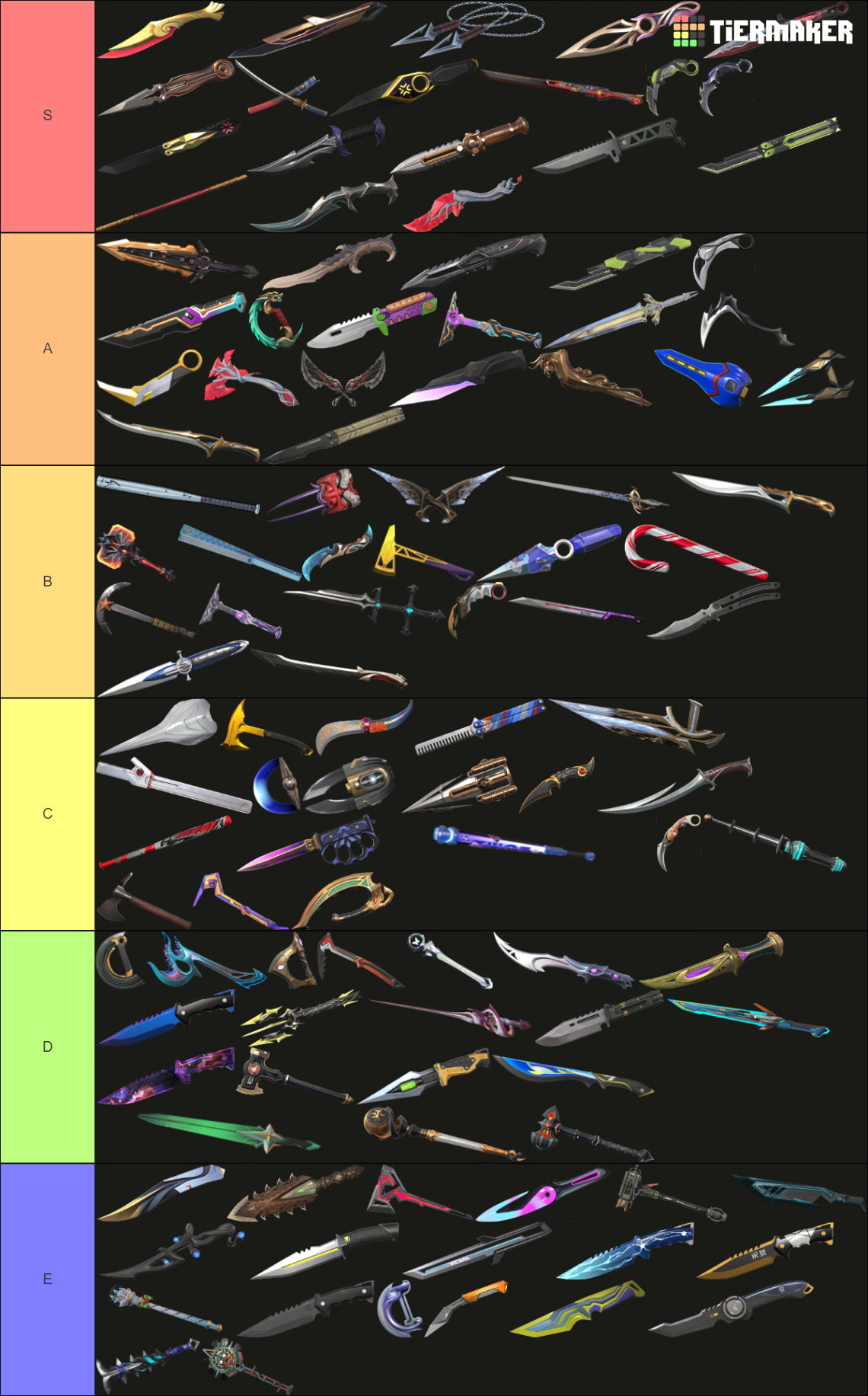 Valorant Melee / Knife Skins (August 2024) Tier List (Community ...
